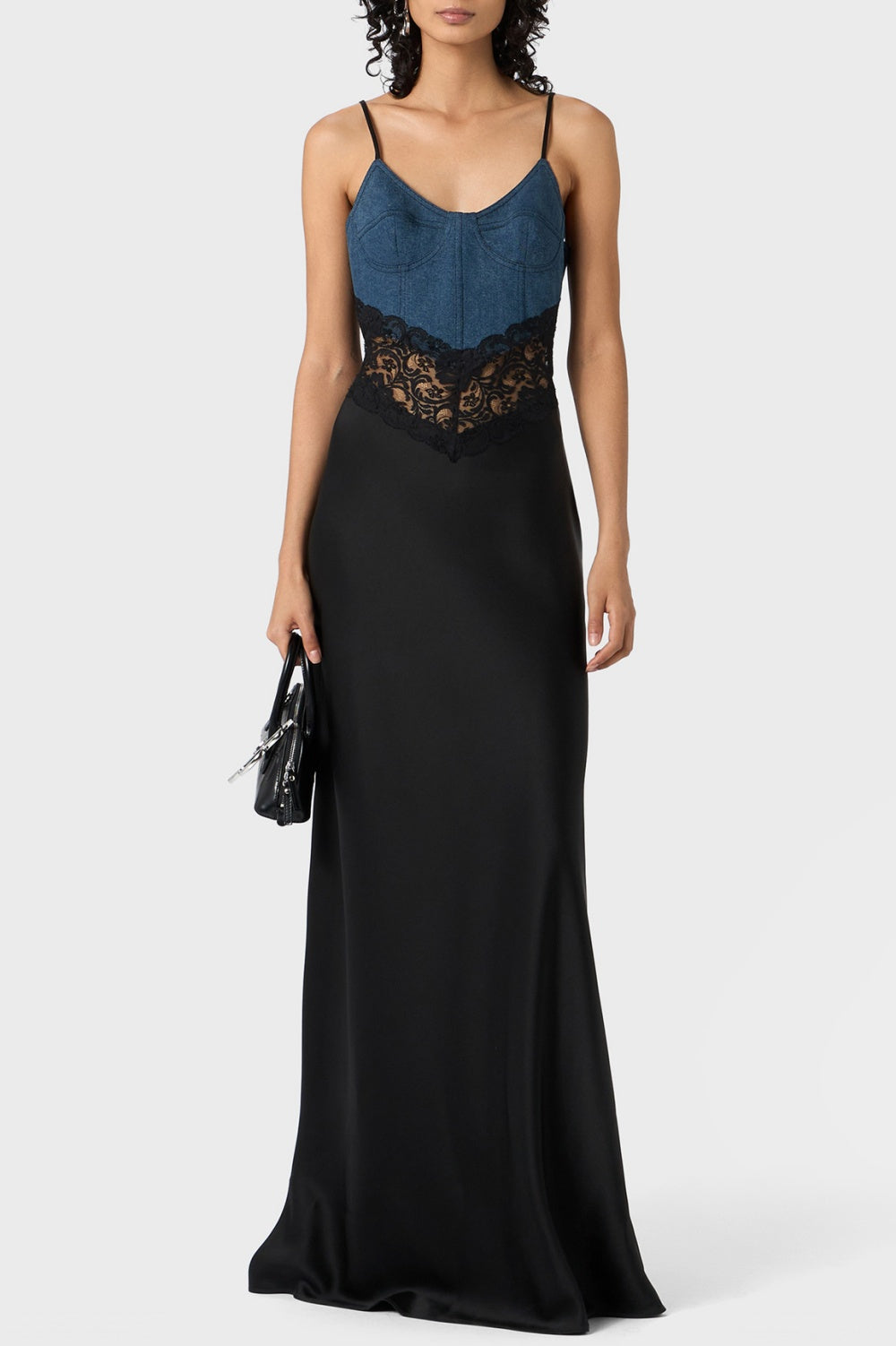 Olathe Denim Lace Satin Maxi Dress – MAISON CELIE™ STORE